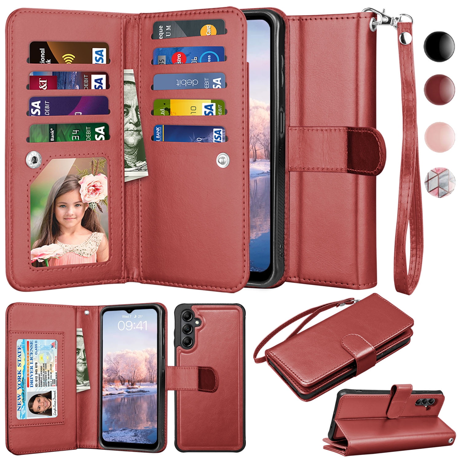 Phone Case for Samsung Galaxy A14 5G, PU Leather Wallet Case Cover and ...