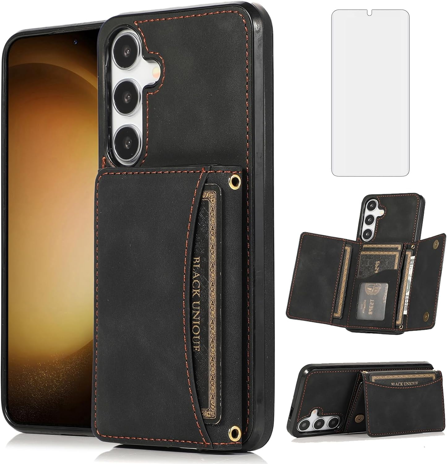 Phone Case for Samsung Galaxy A15 5G/4G Wallet Cover with Tempered ...