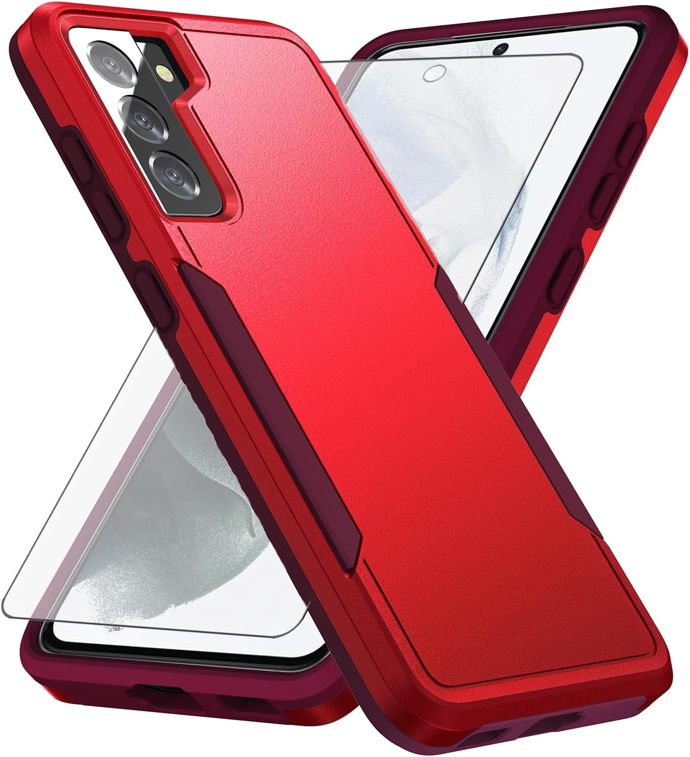 Phone Case for Samsung Galaxy S21 FE 5G with Tempered Glass Screen ...