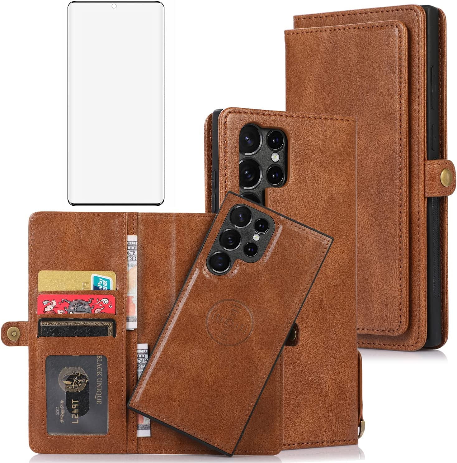 Phone Case for Samsung Galaxy S22 Ultra 5G Wallet Detachable Cover with ...