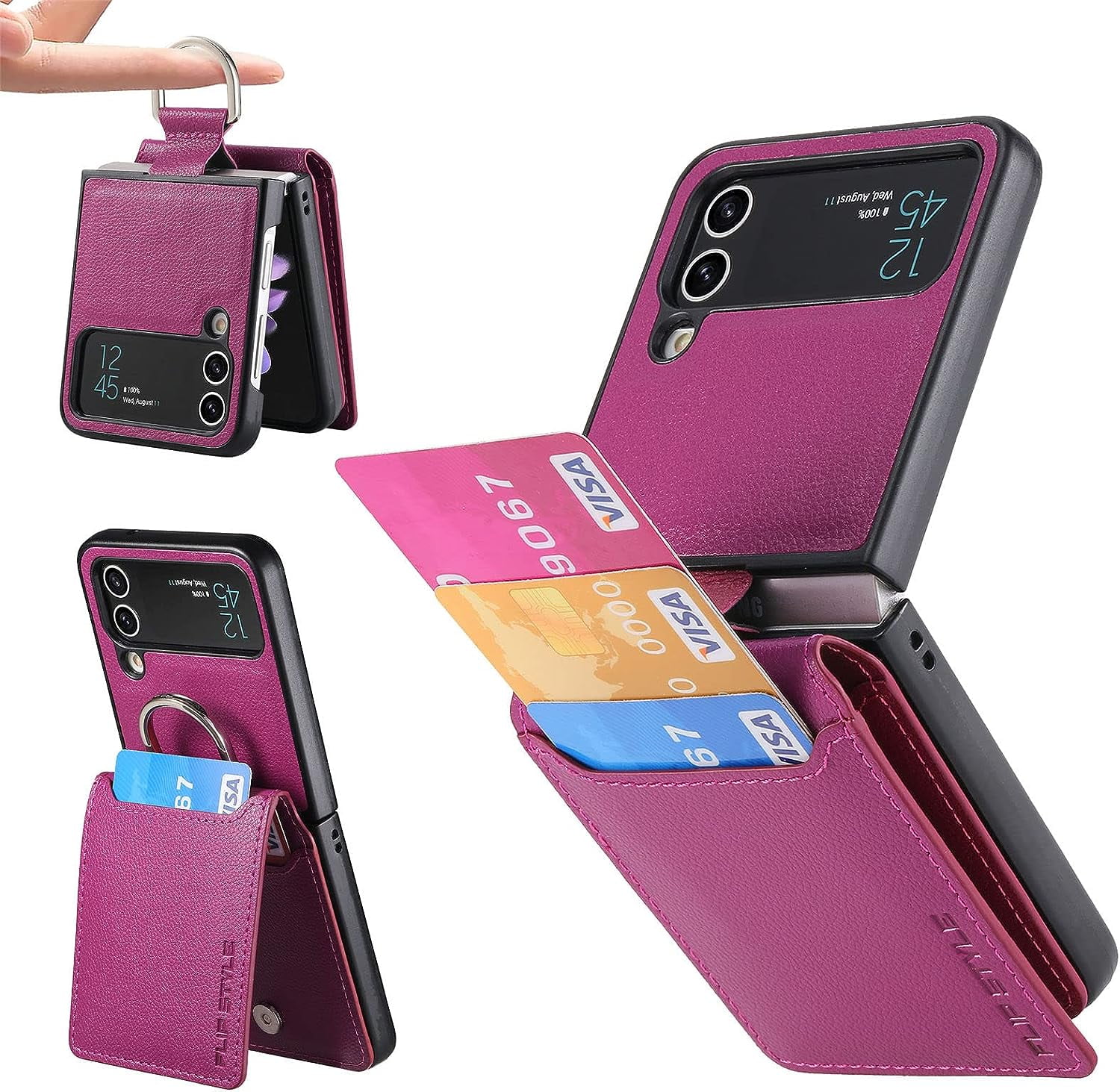 Phone Case for Samsung Galaxy Z Flip 3 5G 2021 with Card Slot Holder ...