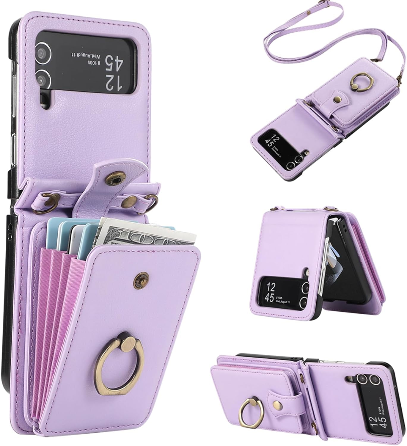 Phone Case for Samsung Galaxy Z Flip 3 5G 2021 Wallet Cell Cover with ...