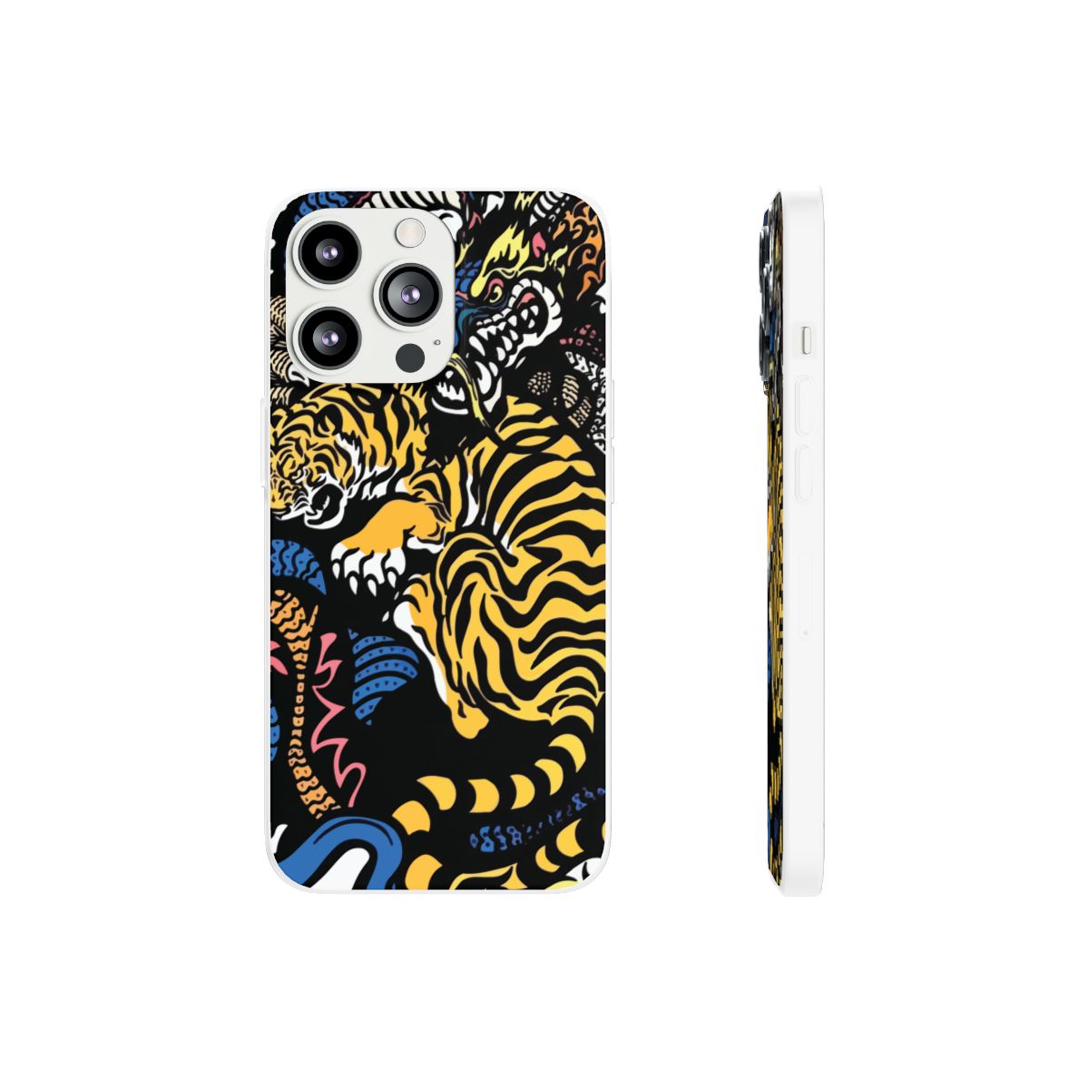 Phone Case Tiger Dragon American Tattoo Style Don Hard Biker Flexible ...