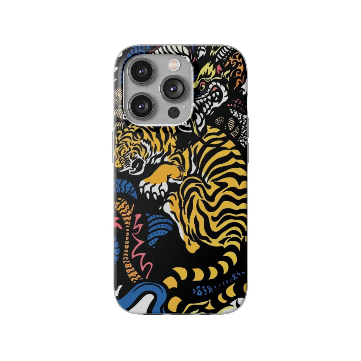 Phone Case Tiger Dragon American Tattoo Style Don Hard Biker Flexible ...