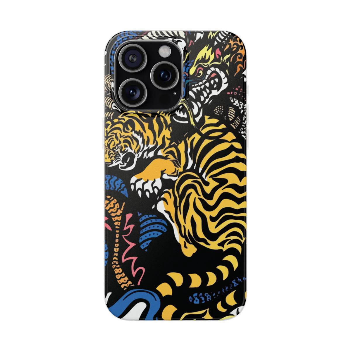Phone Case Tiger Dragon American Tattoo Style Don Hard Biker Flexible ...