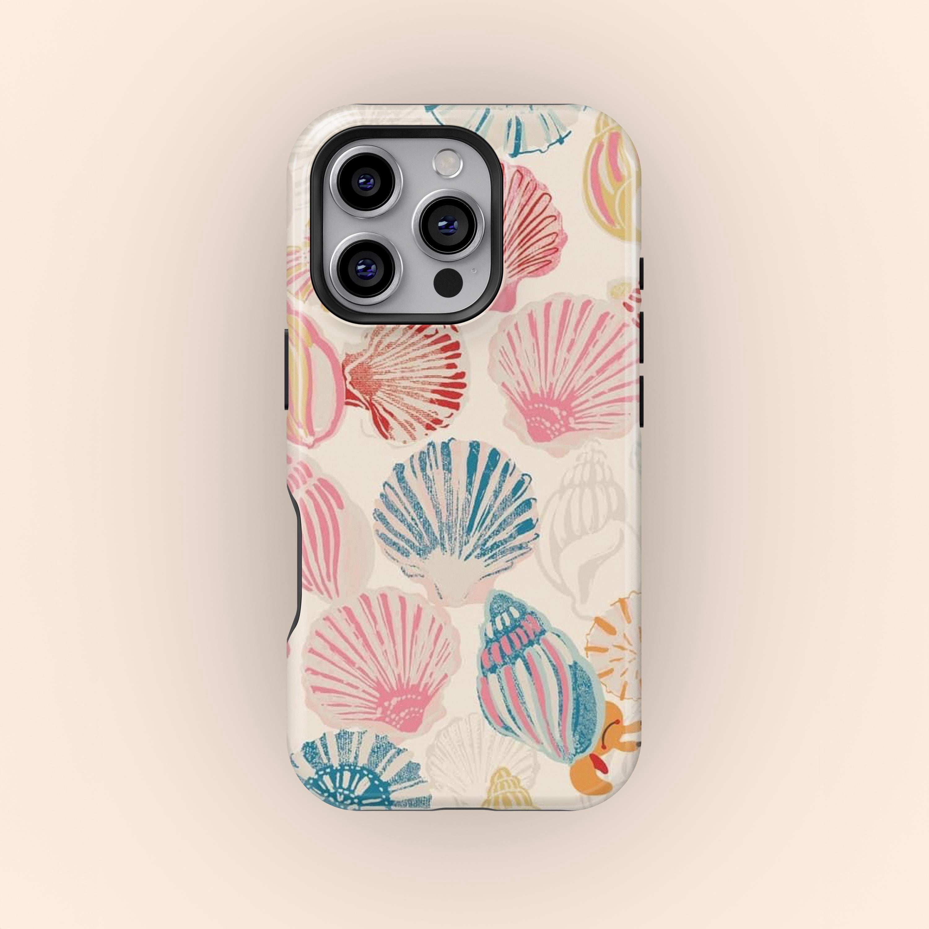 Phone Case: Vintage Seashell Pattern With A Tropical Beach Summer ...
