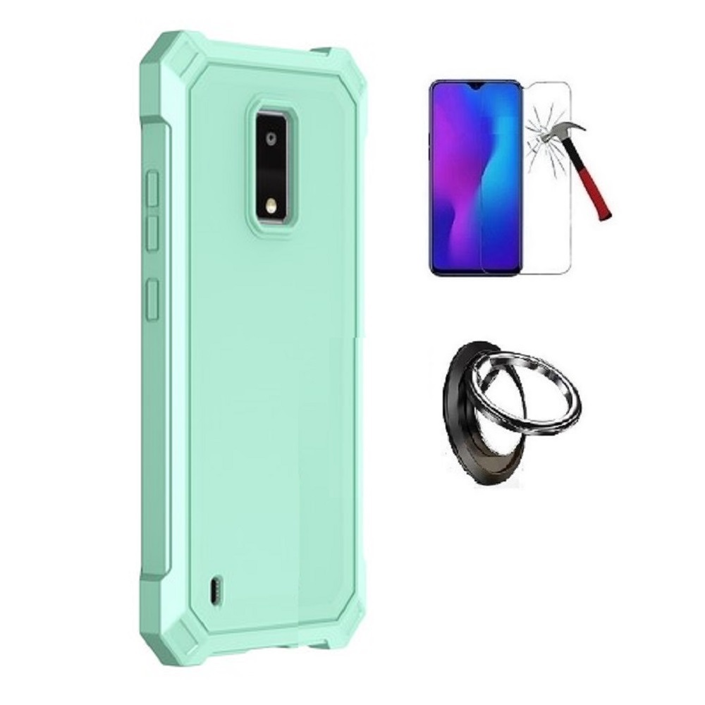 Phone Case for Blu View 4, Full Body TPU Cover Case + Ring/ Tempered ...