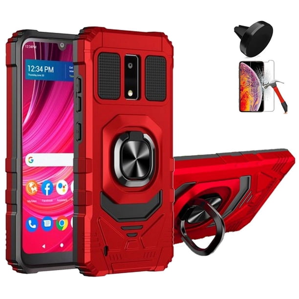 Phone Case for Blu View 4 Shock Absorbing Cover with Car Mount, Screen ...