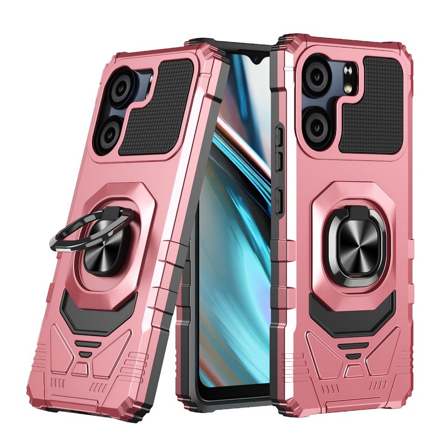 Phone Case for Blu View 5 (B160V) Shock-Absorbing Ring Kickstand Cover ...