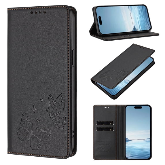 Phone Case for Google Pixel 9a, PU Leather Case with RFID Block Card ...