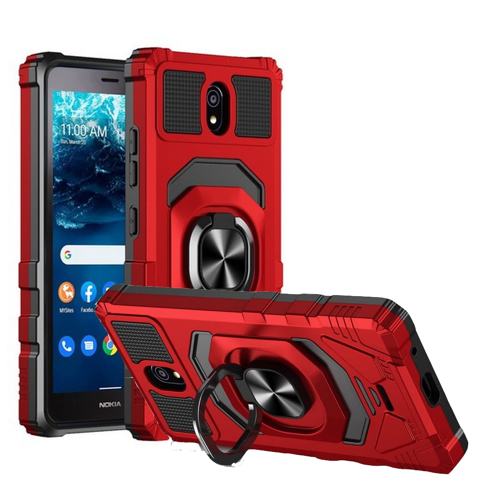 Phone Case for Nokia C100 Shock Absorbing Ring Stand Case (Robotic Ring ...