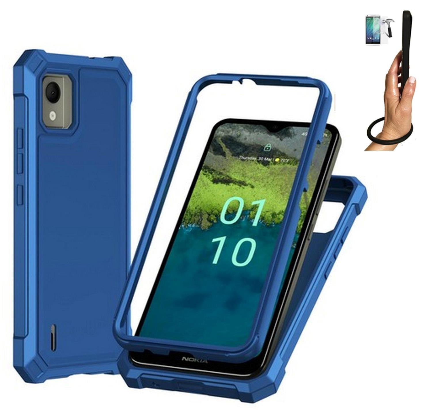 Phone Case for Nokia C110 ShockProof BP-Hybrid Blue /Tempered Glass ...