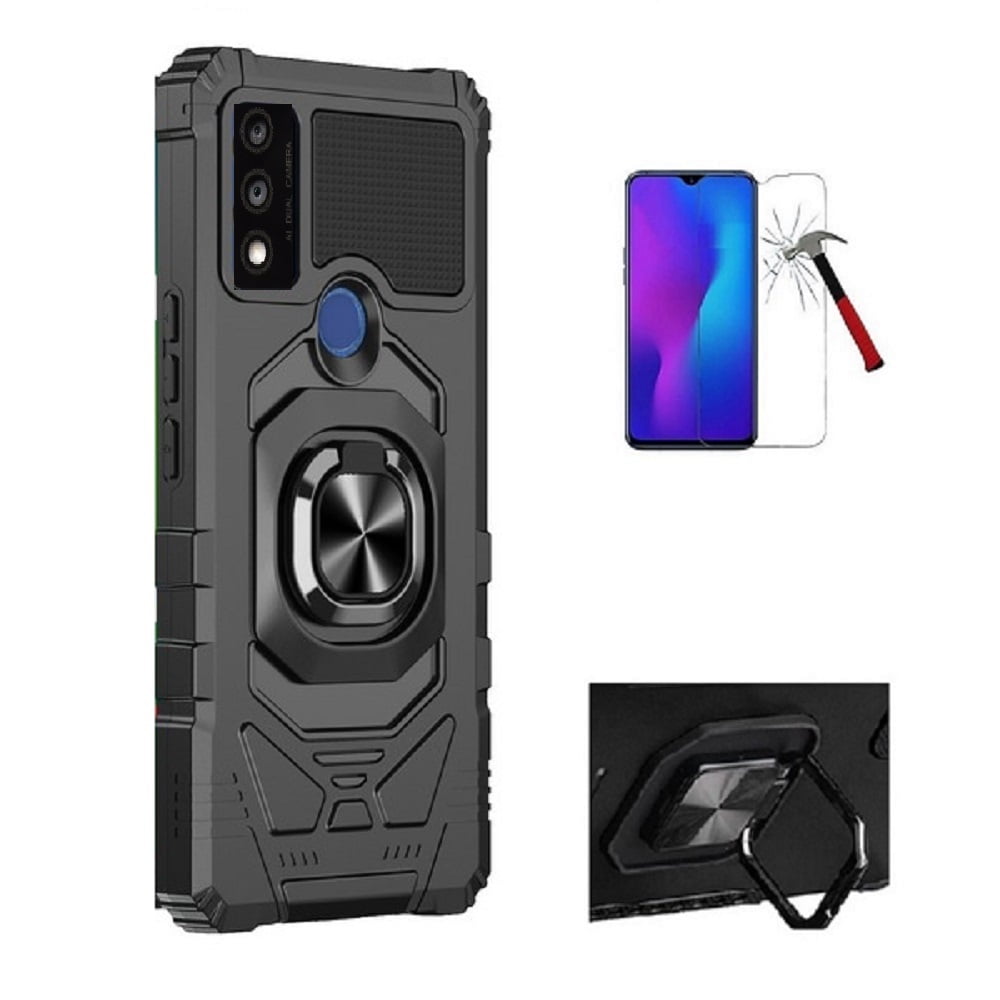 Phone Case For Straight Talk Tcl 30 T Ring Stand Hybrid Case Cover