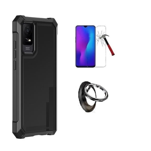 Phone Case for TCL K11, Full Body TPU Cover Case + Tempered Glass (Red ...