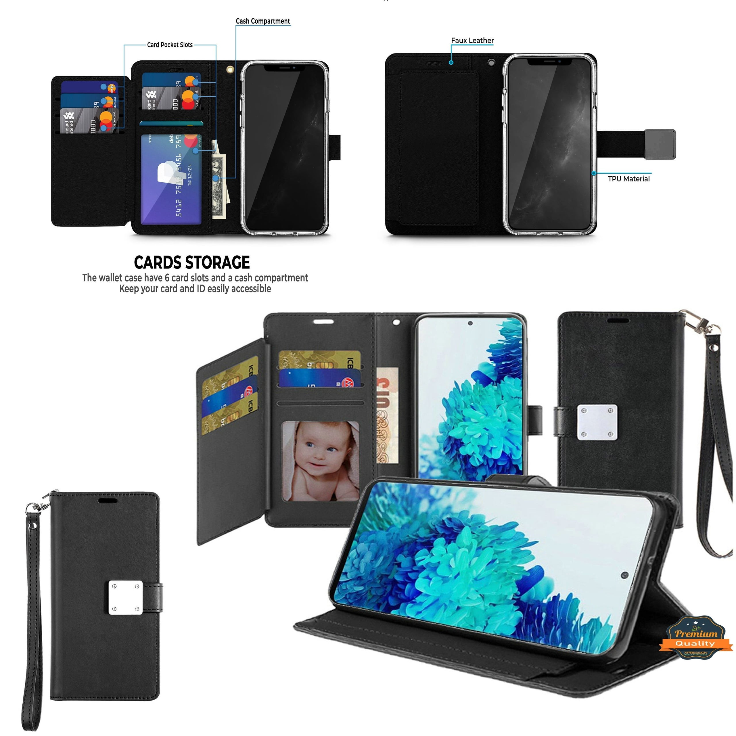 Phone Case for TCL K70 5G Wallet Credit Card Holder Hybrid Slim ...