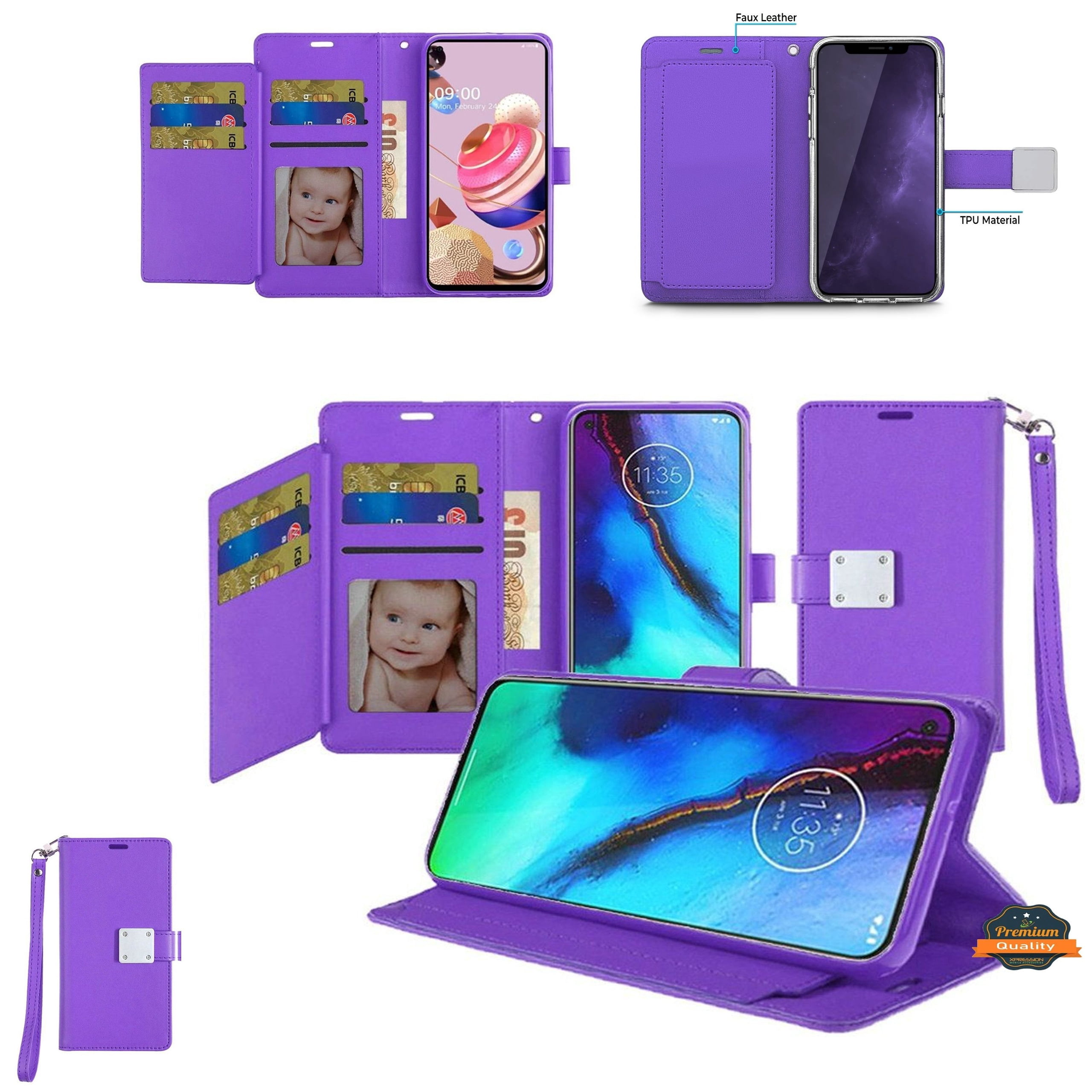 Phone Case for TCL K70 5G Wallet Credit Card Holder Hybrid Slim ...