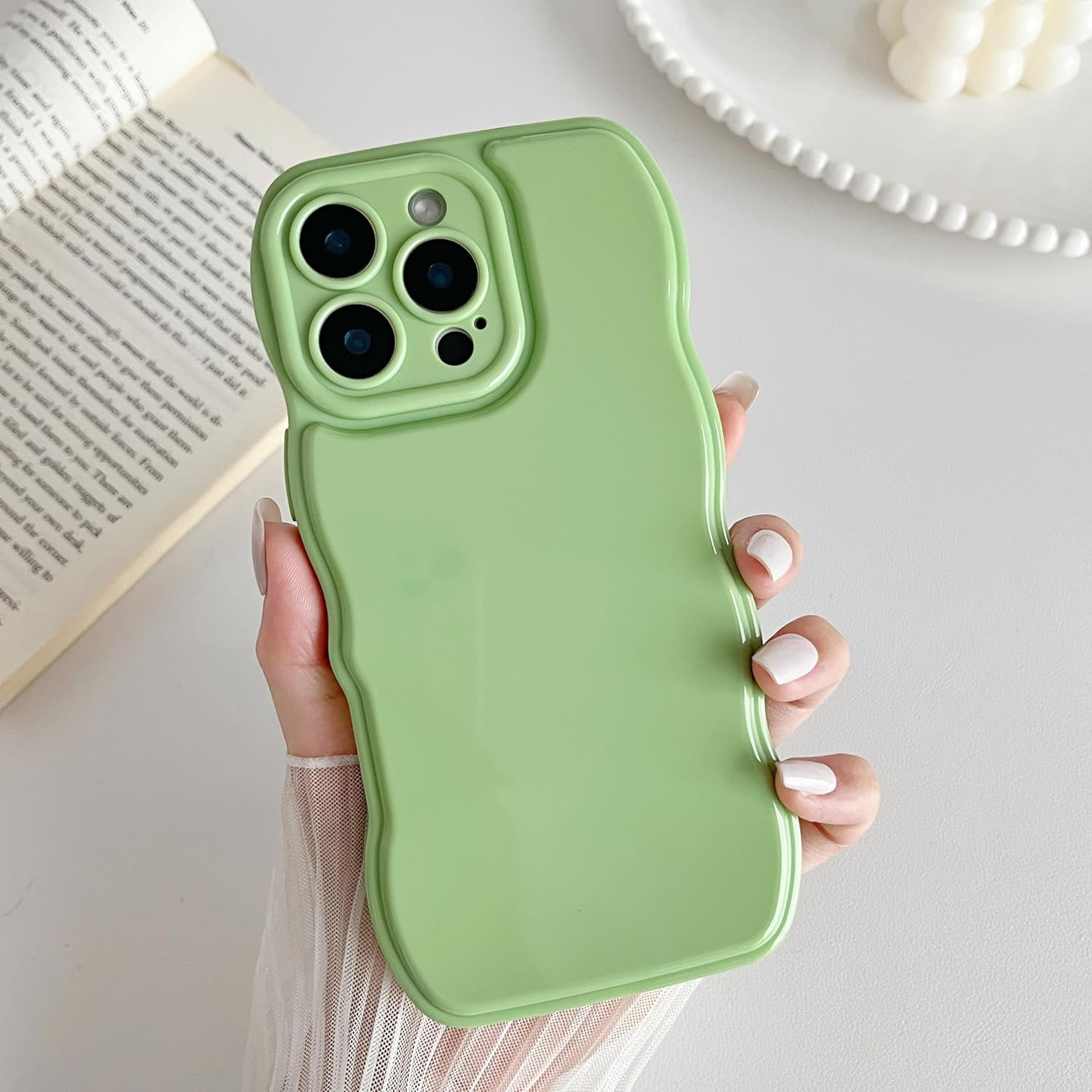 Phone Case for iPhone 16 Pro Max Case,Simple Wave Design Wavy Frame ...