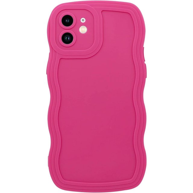 Phone Case for iPhone 12 Mini, Solid Color Curly Wave Frame Soft TPU ...