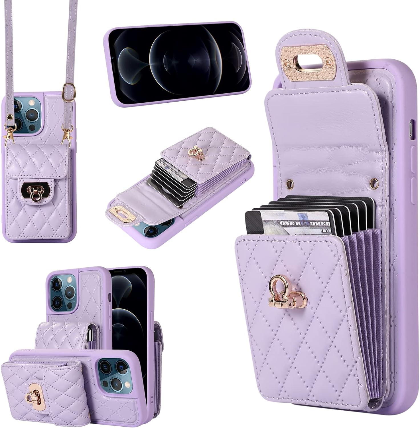 Phone Case for iPhone 12 Pro Max 6.7 Wallet Cover with Credit Card ...