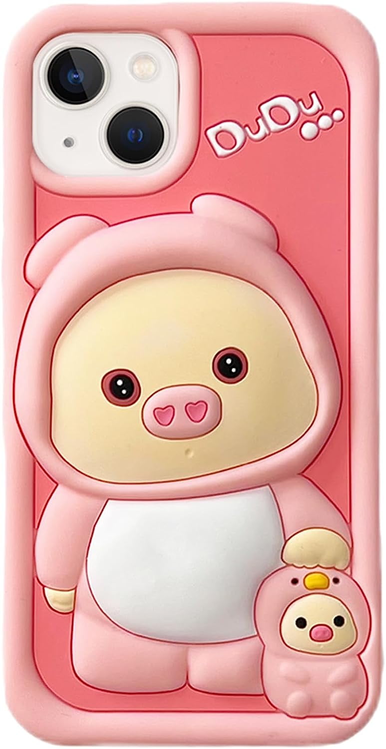 Phone Case for iPhone 13 Case, Kawaii Piglet Phone Cases 3D Silicone ...