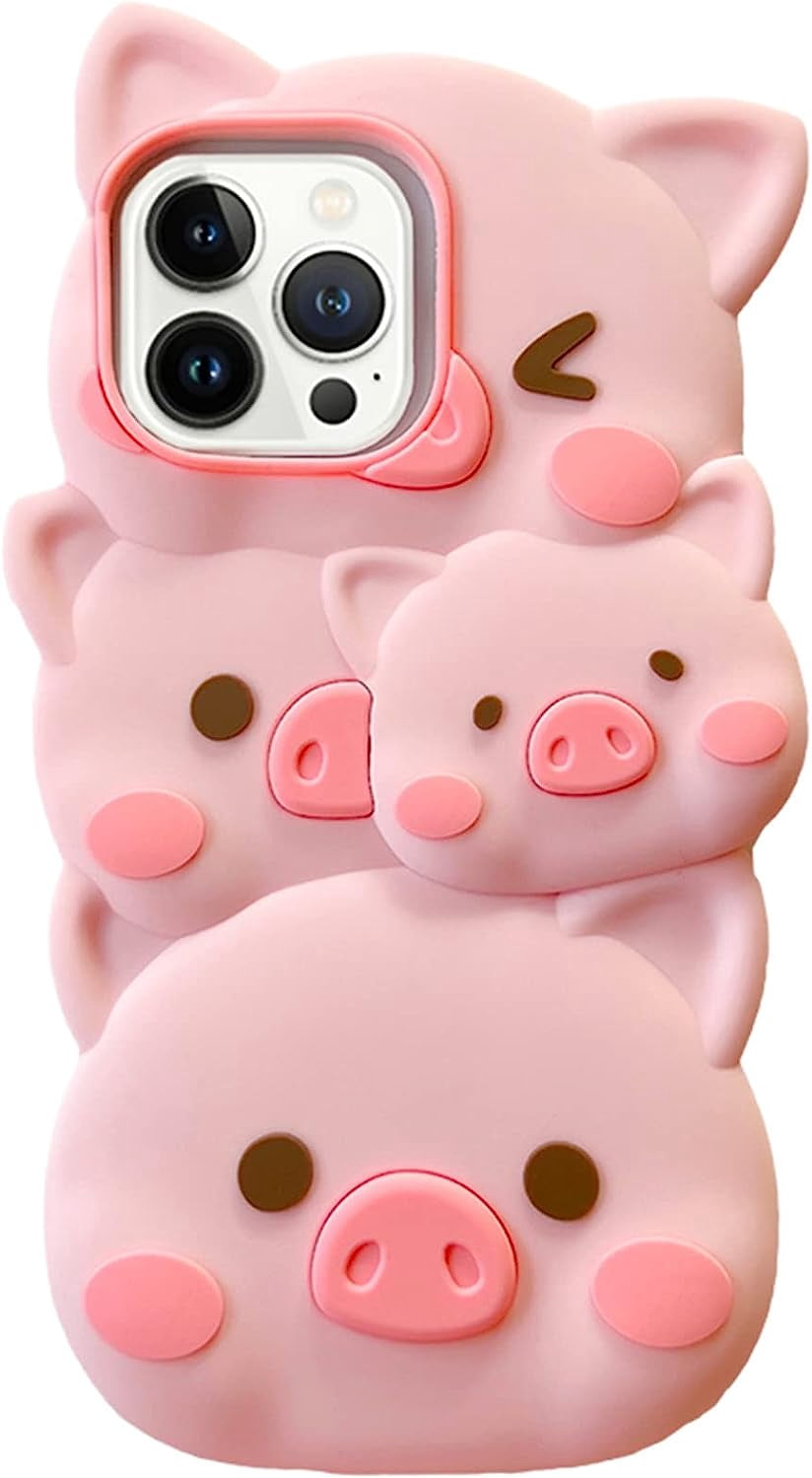 Phone Case for iPhone 14 Pro Case, Kawaii Piglet Phone Cases 3D ...