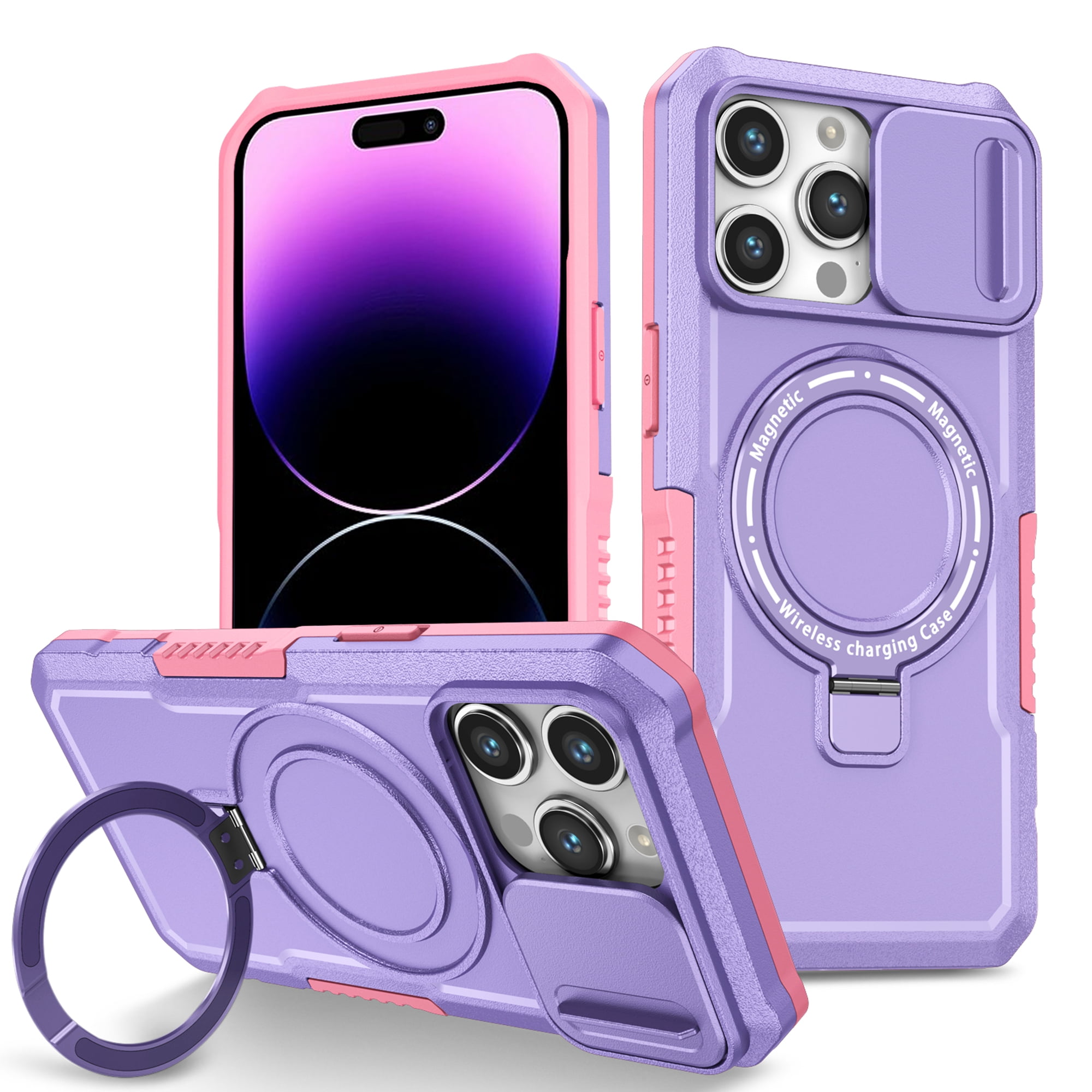 Phone Case for iPhone 15 Pro with Sliding Camera Cover, Hand Grip Anti ...