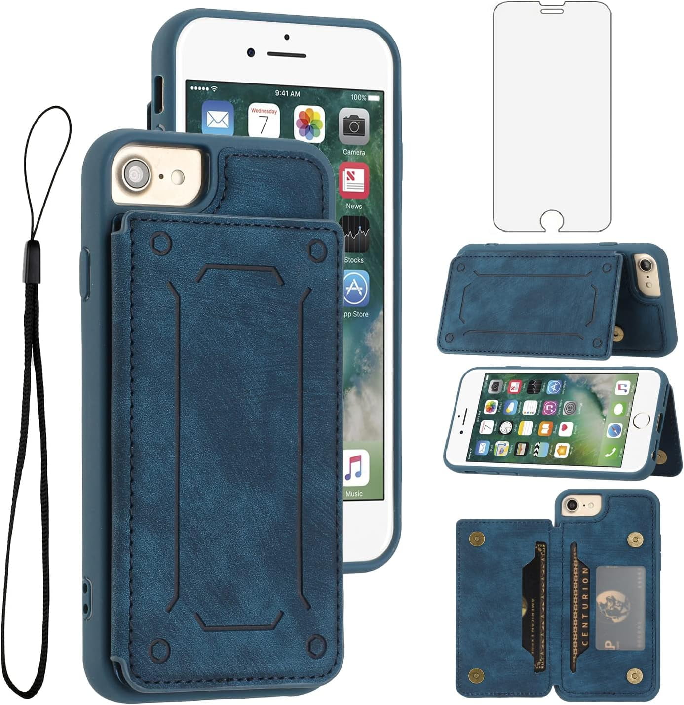 Phone Case for iPhone 7/8/SE 2020/2022 Wallet Cover with Screen ...