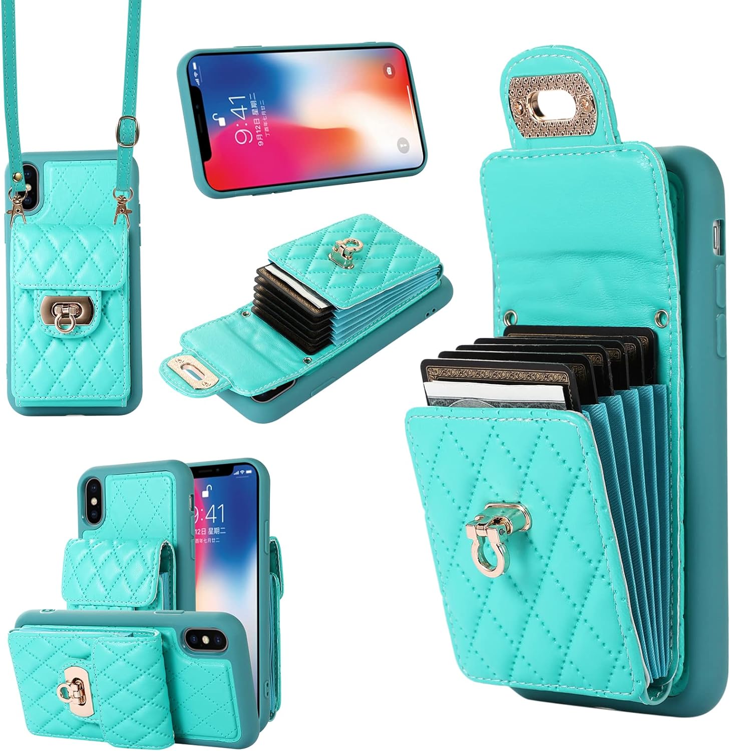 Phone Case for iPhone Xs X 10 10s Wallet Cover with Credit Card Holder ...