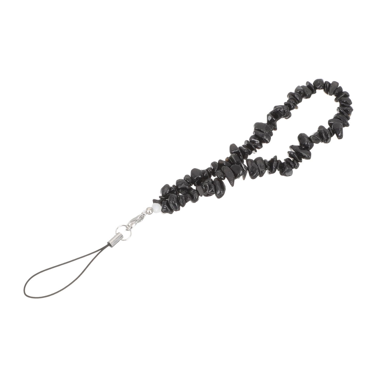 Phone Chain Cell Hanging Rope Crystals Beads Lanyard Socket Black ...