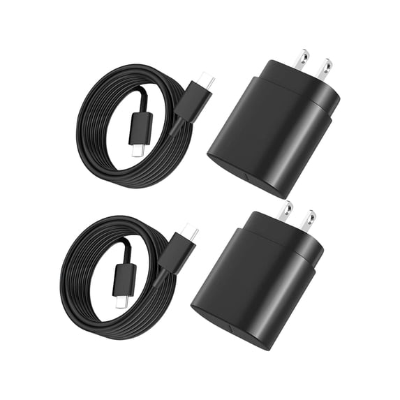 Phone Charger Fast Charging Block (2-Pack Black) with USB-C to Type-C-L ...