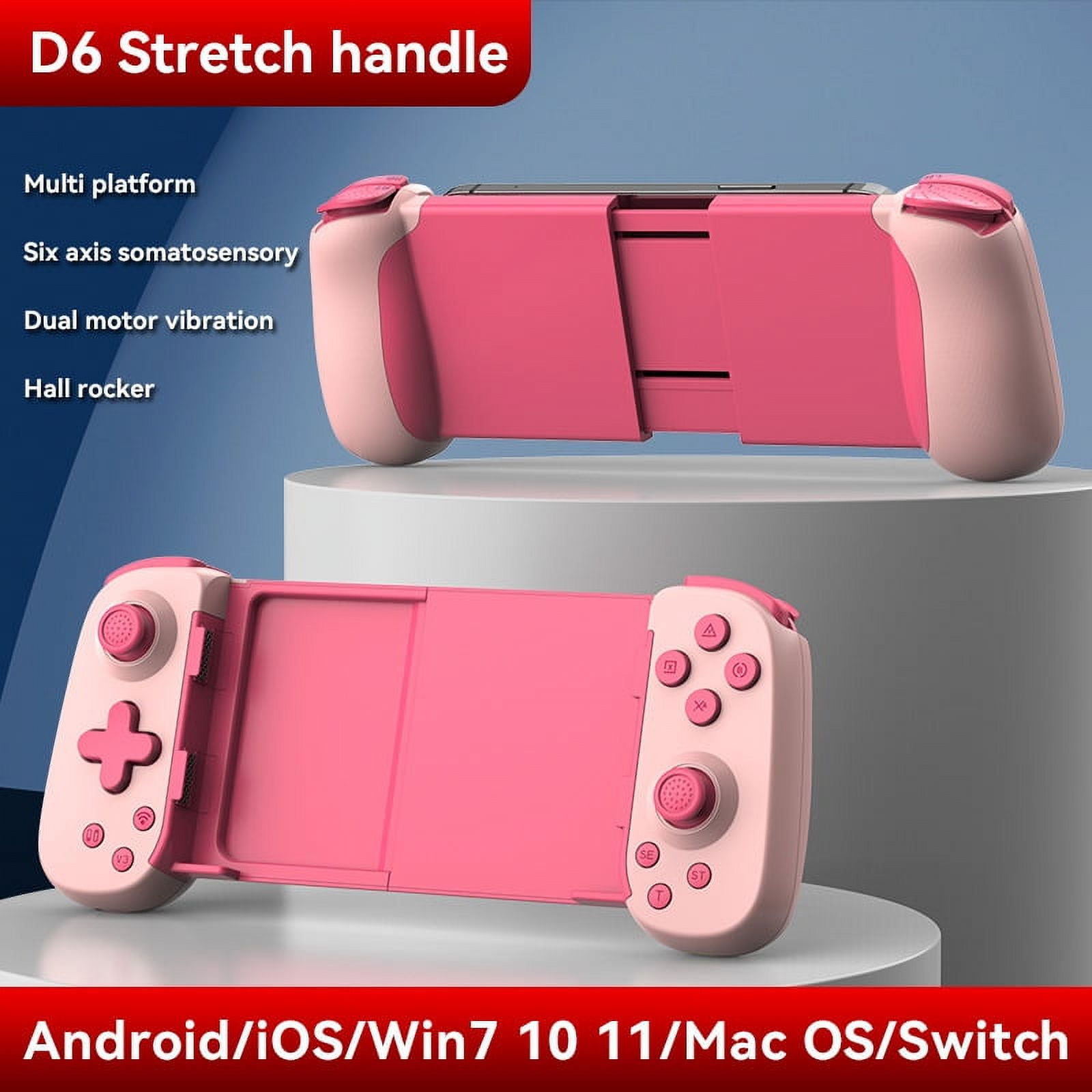 Phone Controller For Iphoneandroidpc D6 Wireless Game Controller For Switchps3ps4 With Hall 5693