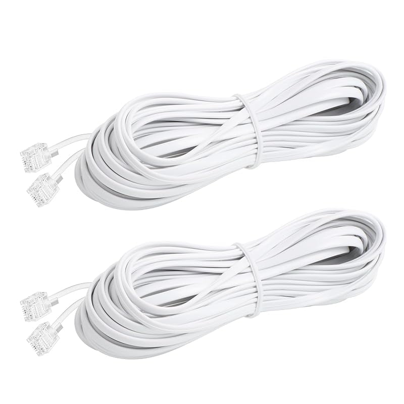 Phone Cord for Landline, Pack 26 Feet(8M) RJ11 6P4C Phone Extension ...