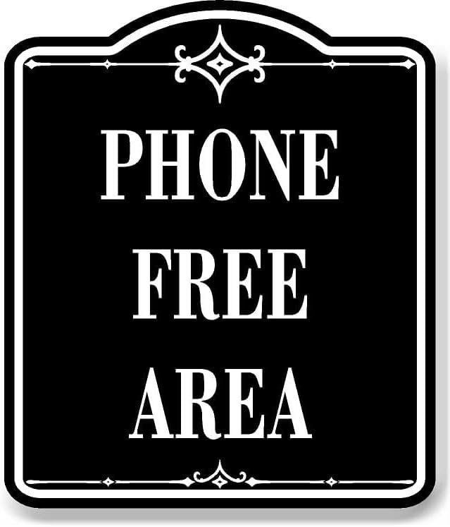 Phone Free Area BLACK Aluminum Composite Sign, 15"x18" - Walmart.com