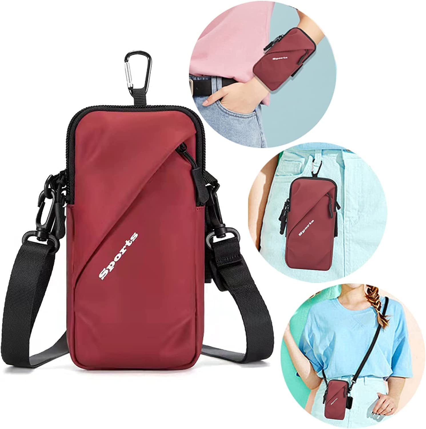 Phone Holder, Small Crossbody Shoulder Holsters Bag with Arm Band, Fits ...