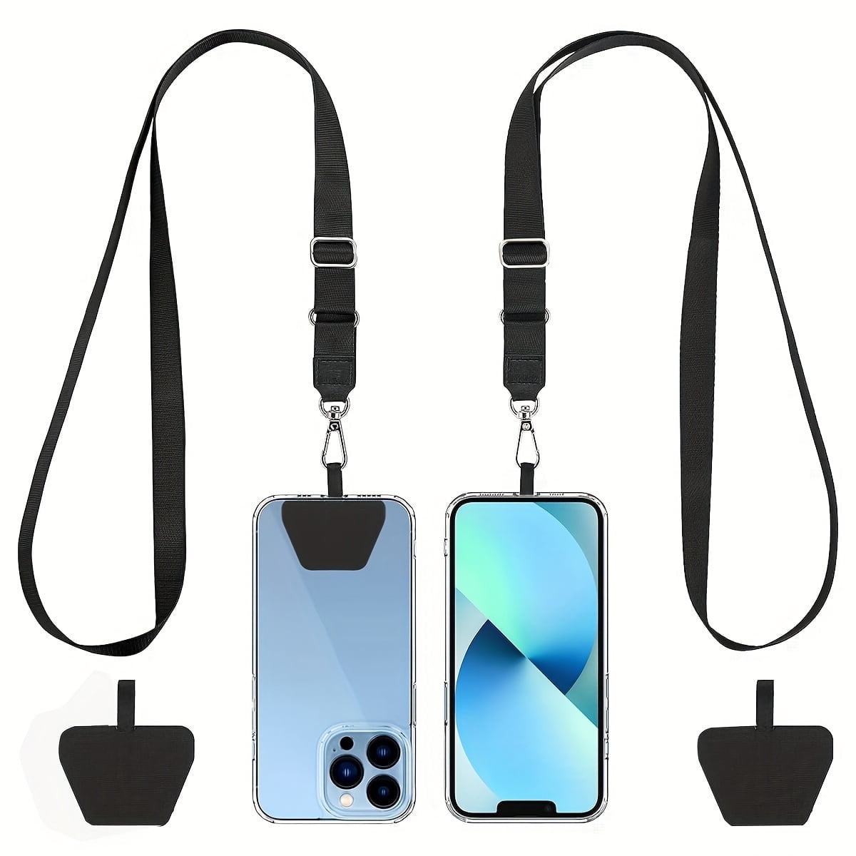 Phone Lanyard 2 Pack-2× Adjustable Neck Strap,2× Phone Patches ...