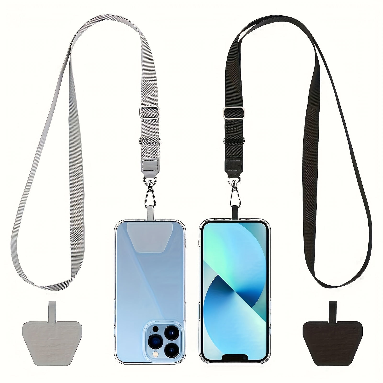 Phone Lanyard 2 Pack-2× Adjustable Neck Strap,2× Phone Patches ...