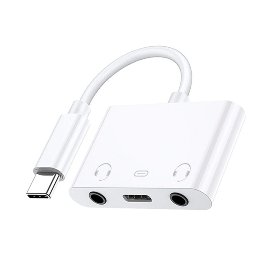 Phone Laptop External Stereo 3.5mm Audio 3 in 1 Converter USB C Sound ...