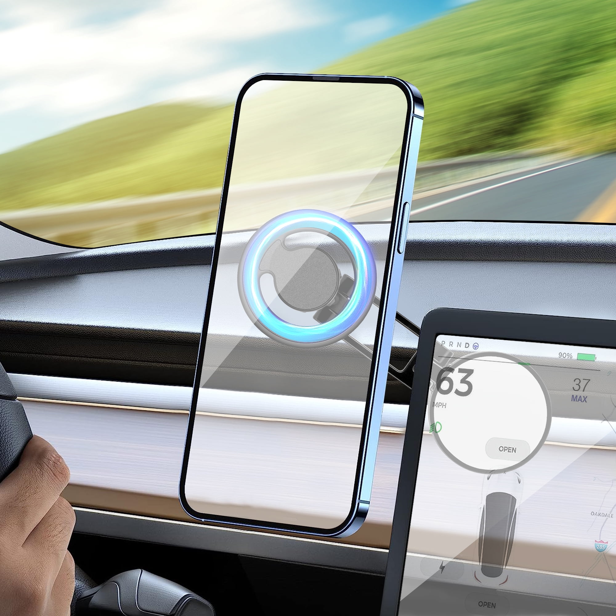 Phone Mount Holder Fit for Tesla, EEEkit Stronger Magnetic MagSafe ...