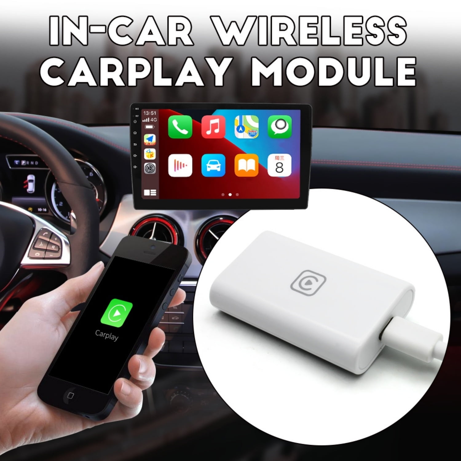 Phone Screen Projection Car Carplay Module, Jademall Carplay Adapter ...