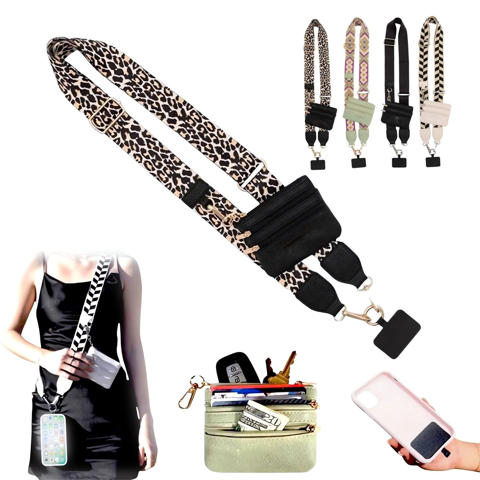 Phone Strap with Zippered Pouch 2024 Anti Theft Clip and Go Ice Chain ...