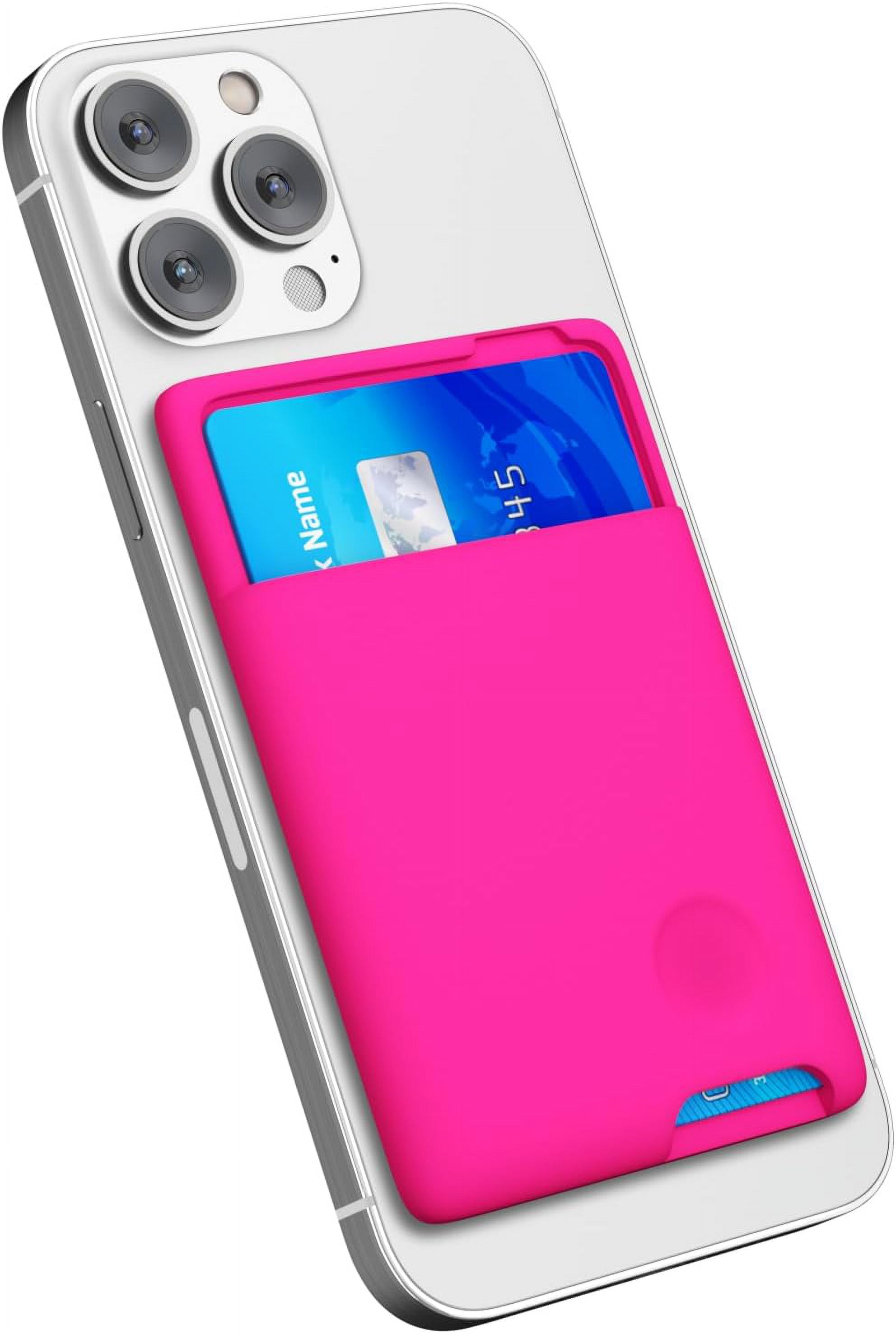 Phone Wallet Stick On, Secure Phone Card Holder Silicone, Adhesive ...