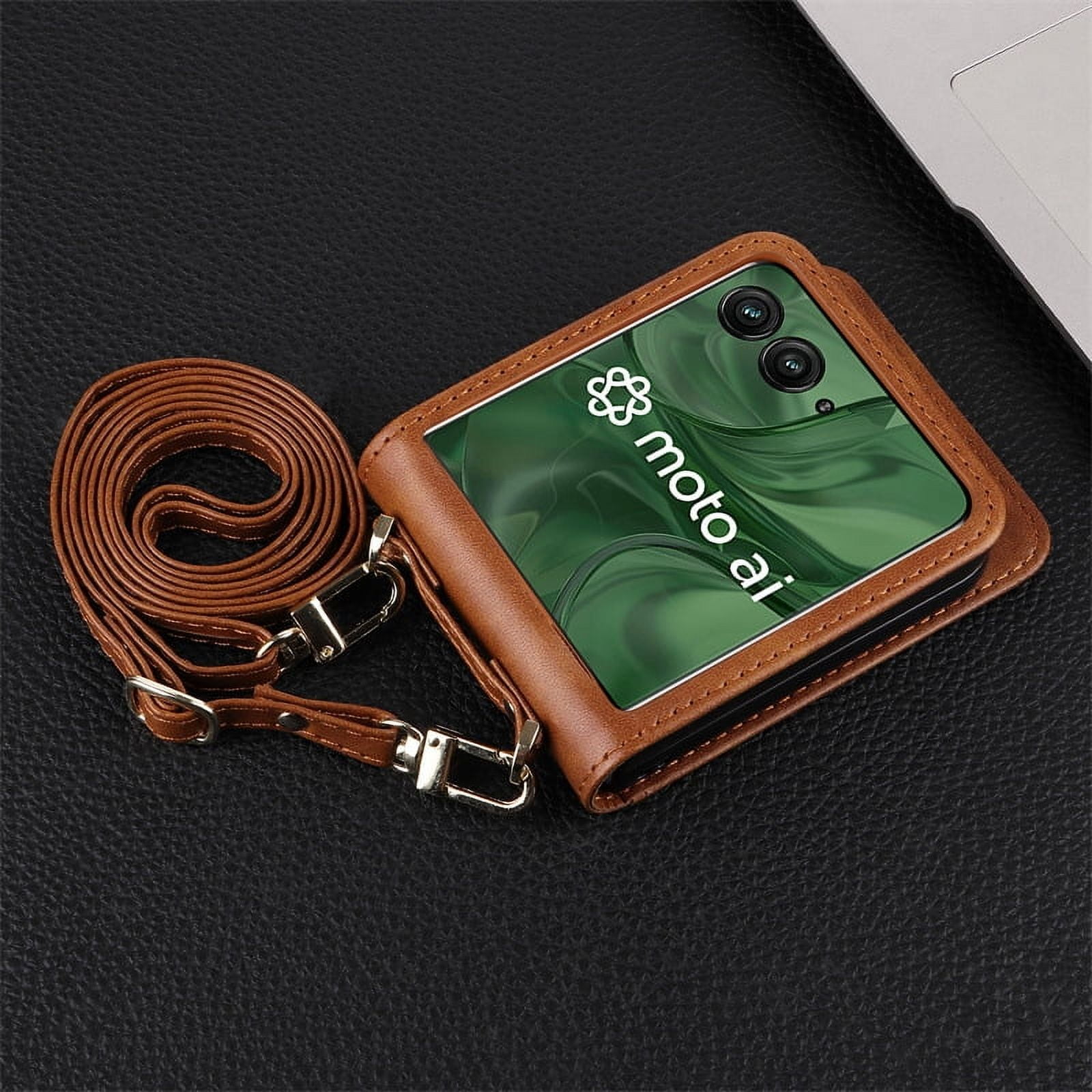 Phone case for Motorola Razr 50 ultra card slot lanyard one-piece flip ...