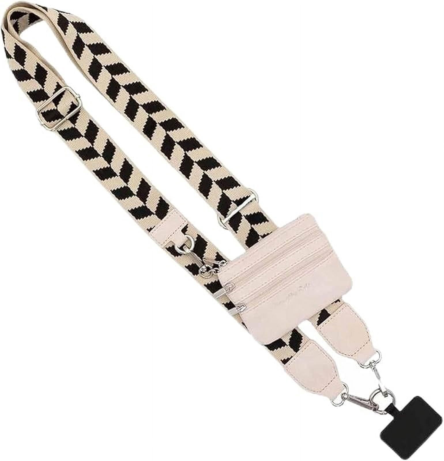 Phone strap with zippered pouch, clip and go strap for phone with ...