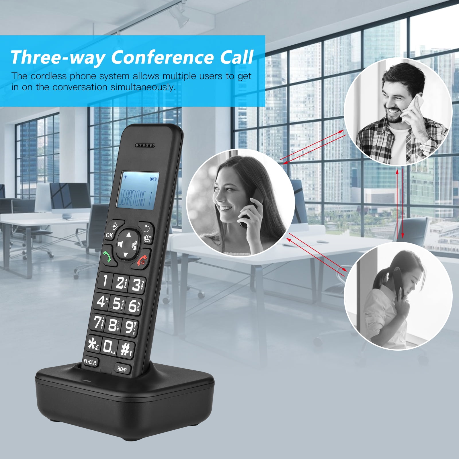 Phones Cordless Phone Caller ID Announcer Expandable Cordless Handset ...