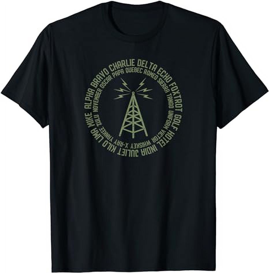 Phonetic Alphabet Military Green - Radio Tower Signal T-Shirt - Walmart.com