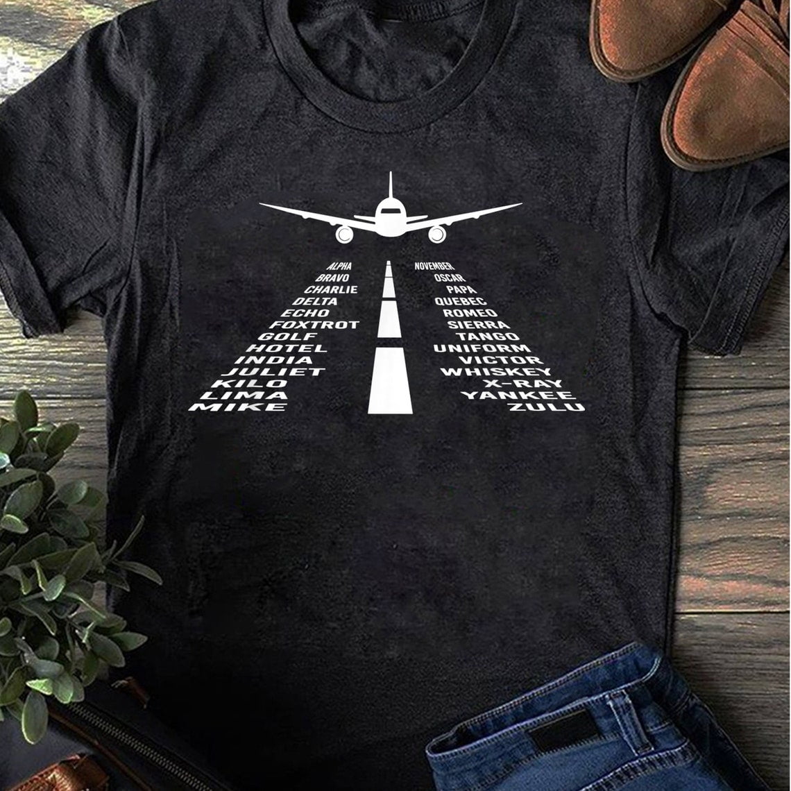 Phonetic Alphabet T-Shirt, Pilot Airplane Shirt, Airline Pilot Shirt ...