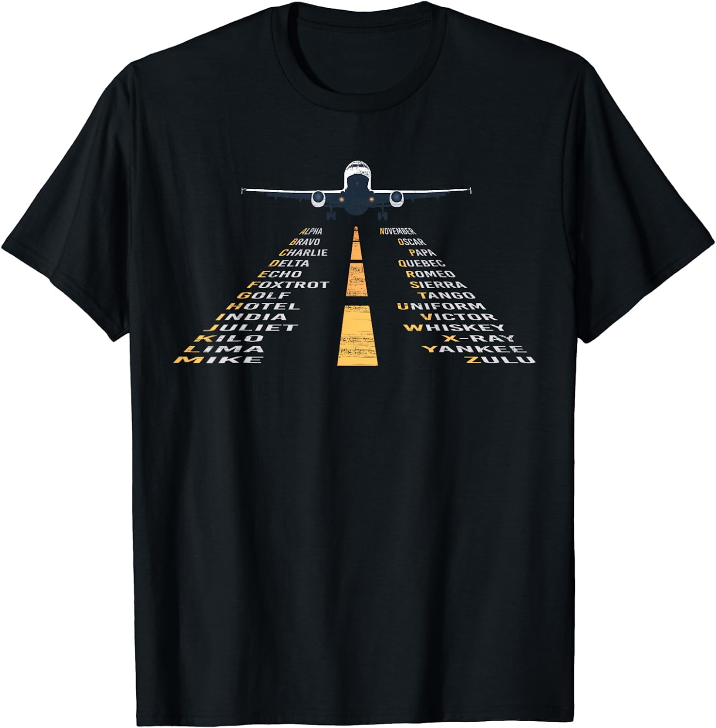 Phonetic Alphabet T-Shirt | Pilot Cadet Airplane Shirt Black Large ...