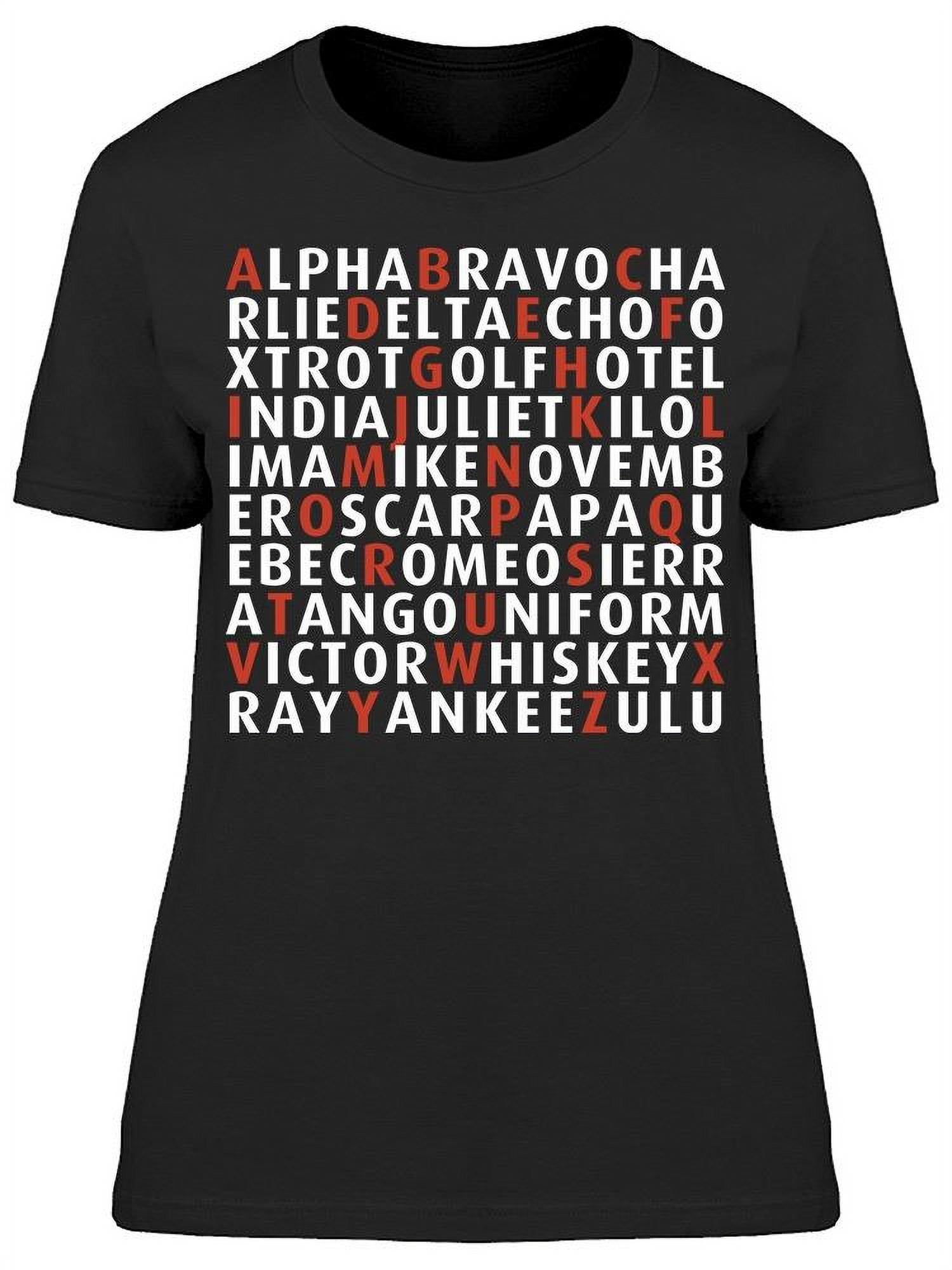 Phonetic Alphabet T-Shirt Women -Image by Shutterstock, Female Small ...