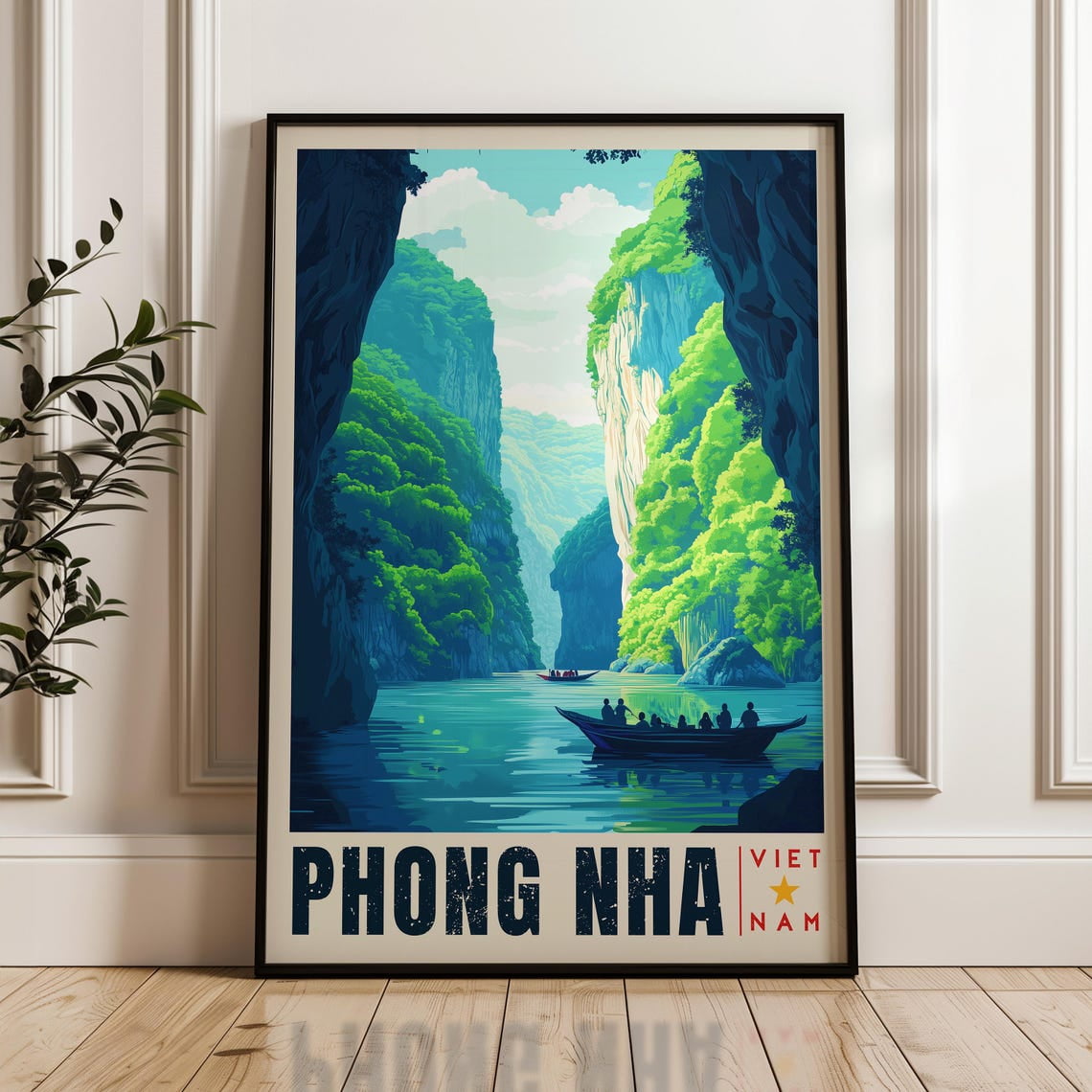 Phong Nha Travel Poster - Vietnam Wall Art Print, Illustration Poster ...