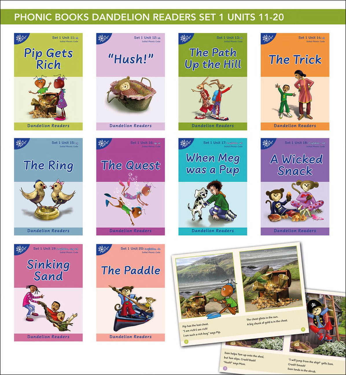 Phonic Books Dandelion Readers Set 1 Units 11-20 (Two-Letter Spellings ...